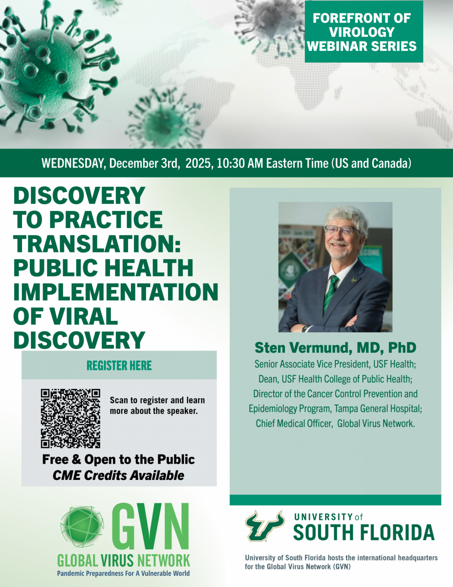 Global Virus Network Webinar - USF Forefront of Virology - ERINHA